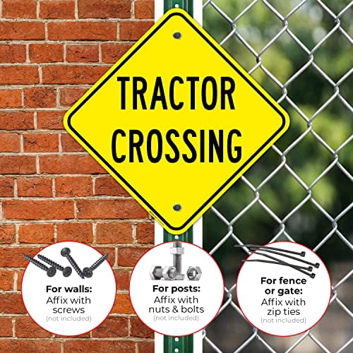 Sigo Signs, Tractor Crossing Sign, 18x18 Inches, Rust Free .063 ...