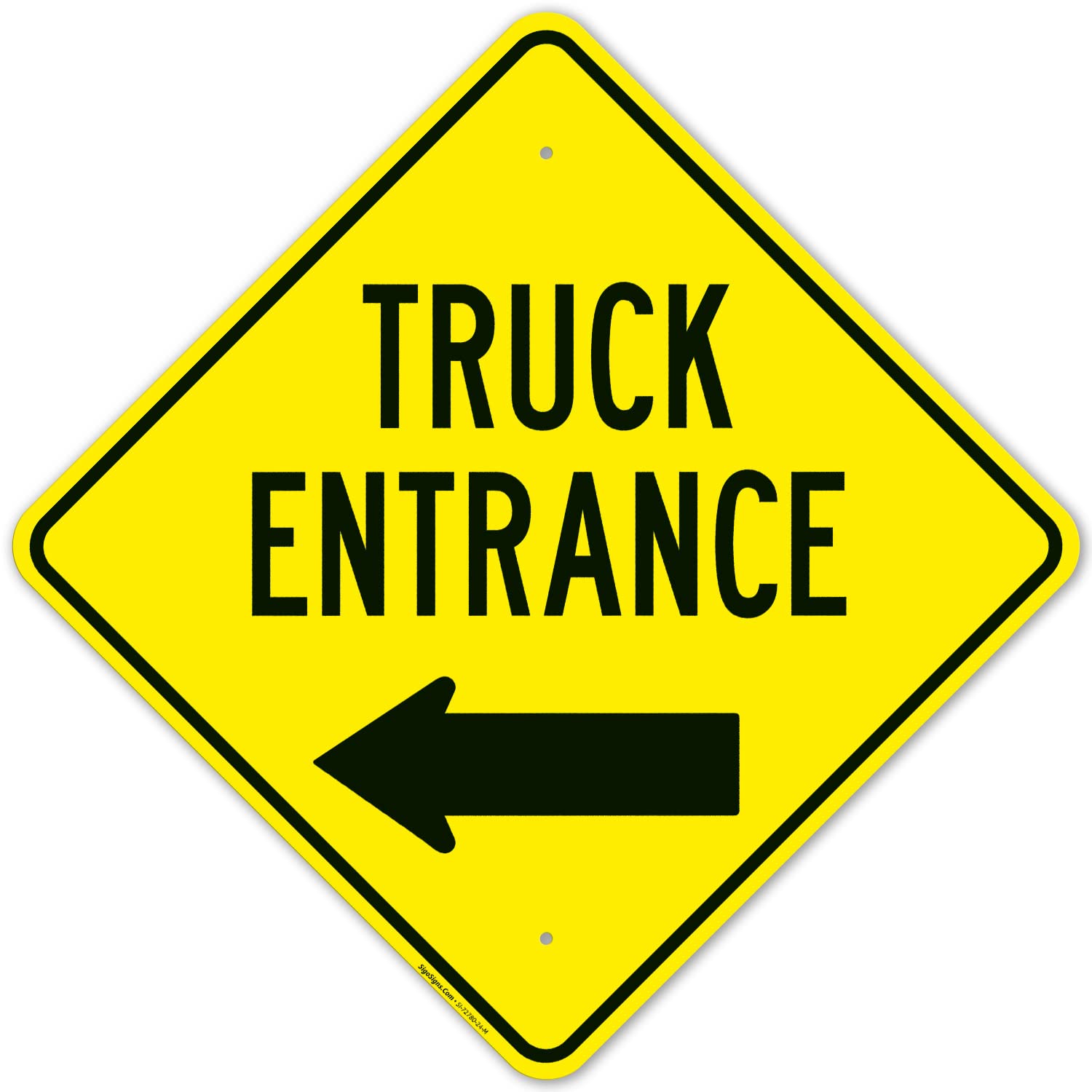 Sigo Signs, Truck Entrance with Left Arrow Sign, 24x24 Inches, Rust ...