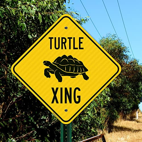 Sigo Signs - Turtle Crossing with Graphic Sign, 18x18 Inches, 3M AEGP ...
