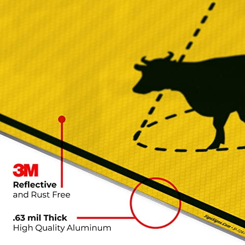 Sigo Signs, UFO Cow Abductions Here Sign, 24x24 Inches, 3M AEGP ...