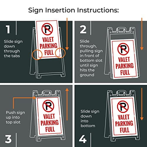 Sigo Signs, Valet Parking Full Sidewalk Sign Kit, 24x36 Inches, With A ...