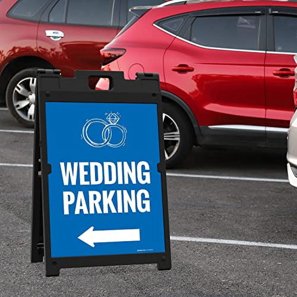 Sigo Signs - Wedding Parking With Left Arrow Sidewalk Sign Kit, 18x24 ...