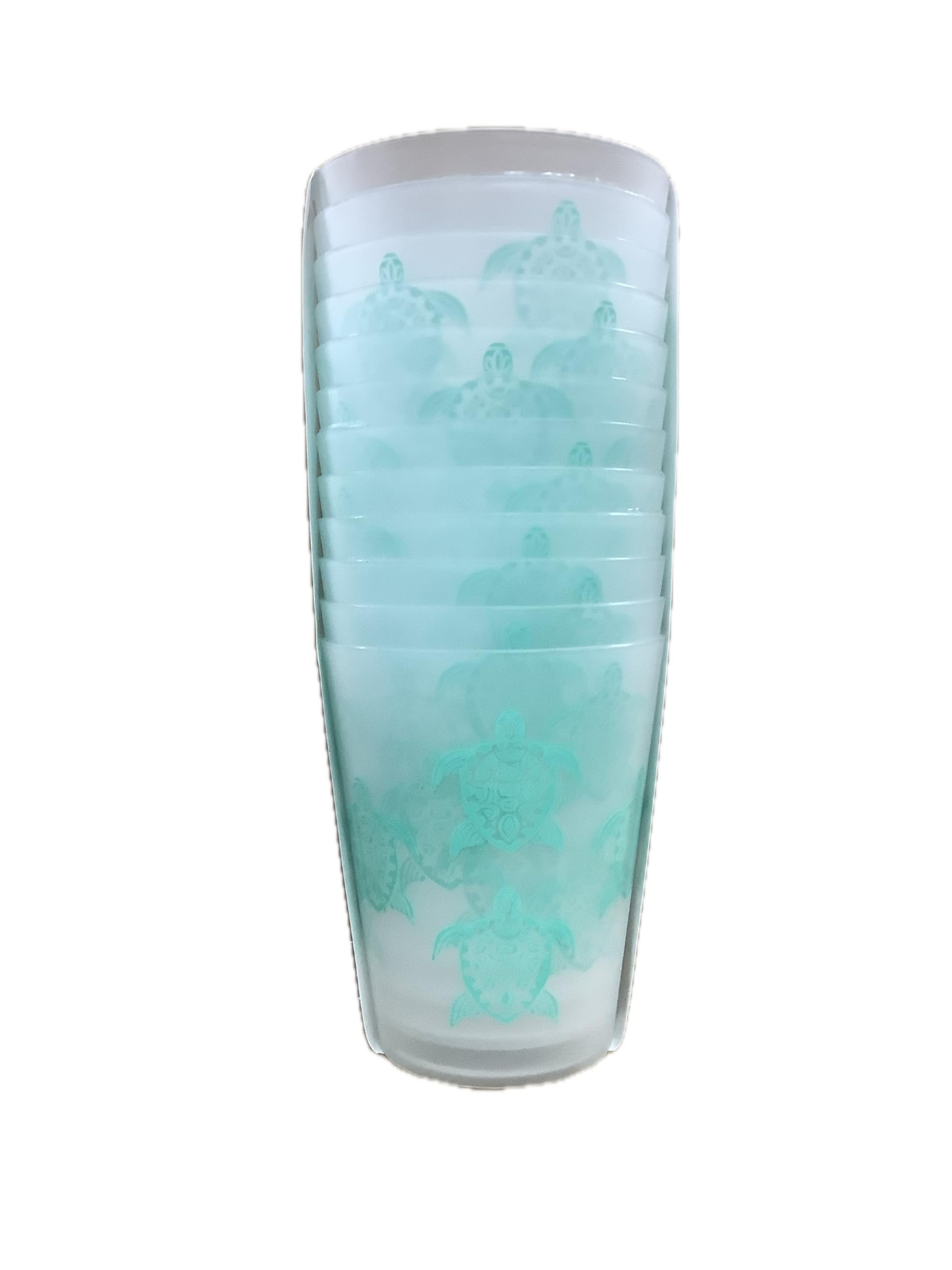 Sigrid Olsen Home Set of 12 Melamine Tumblers, 16oz, Teal Turtles ...