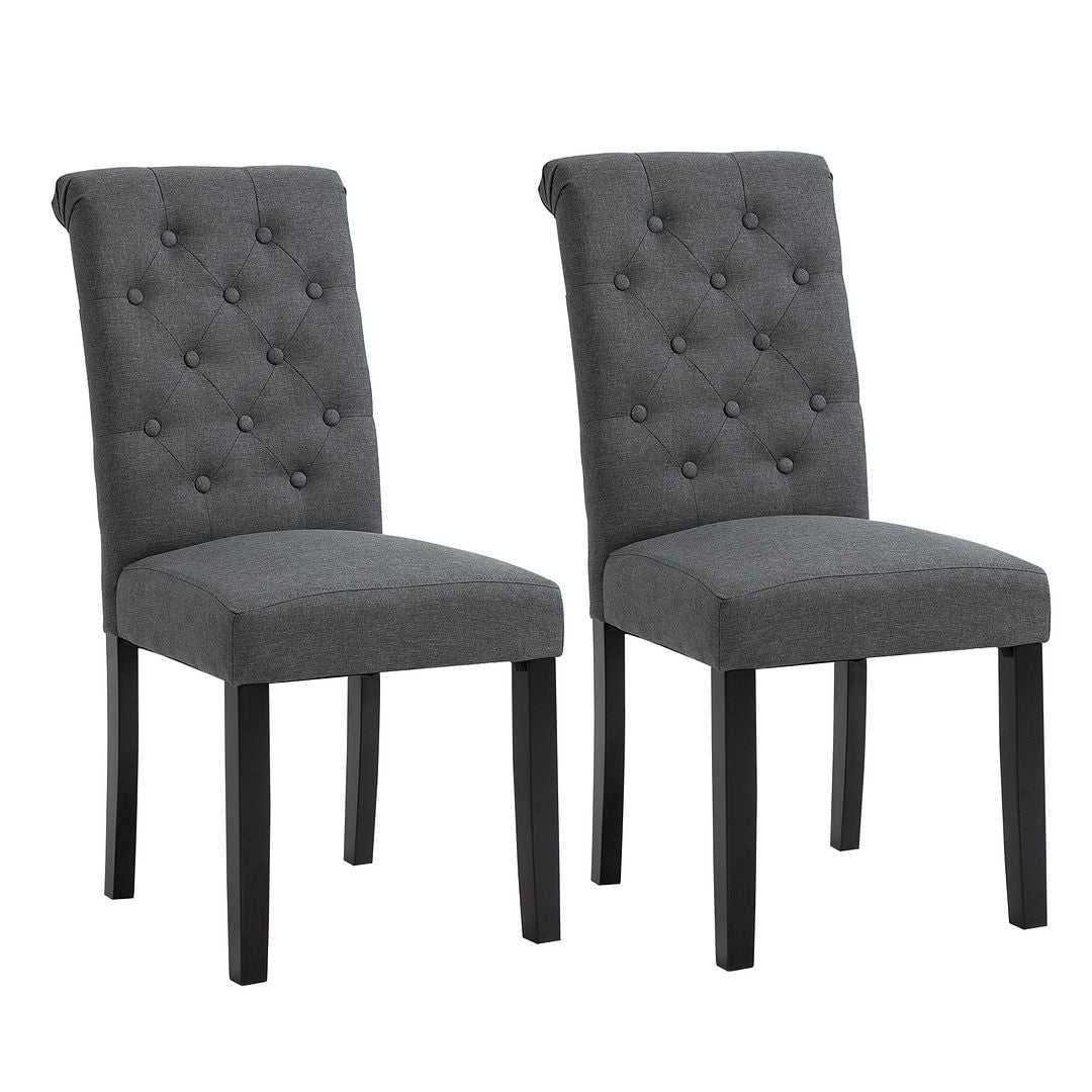 Sigtua Classic Fabric Upholstered High Back Dining Chair Set Of 2 N