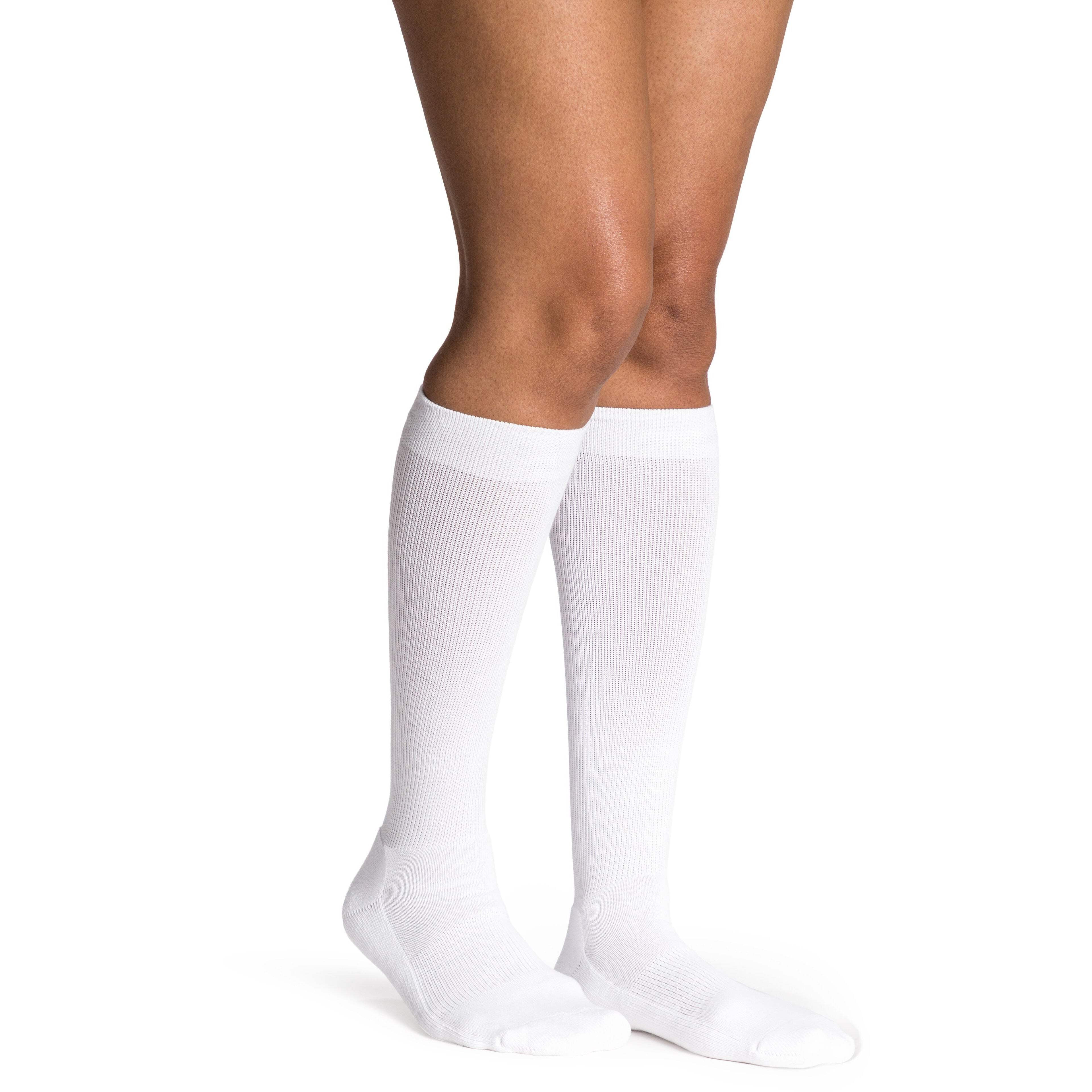 Sigvaris Dynaven 962 Cushioned Cotton Socks - 20-30 mmHg White ML ...