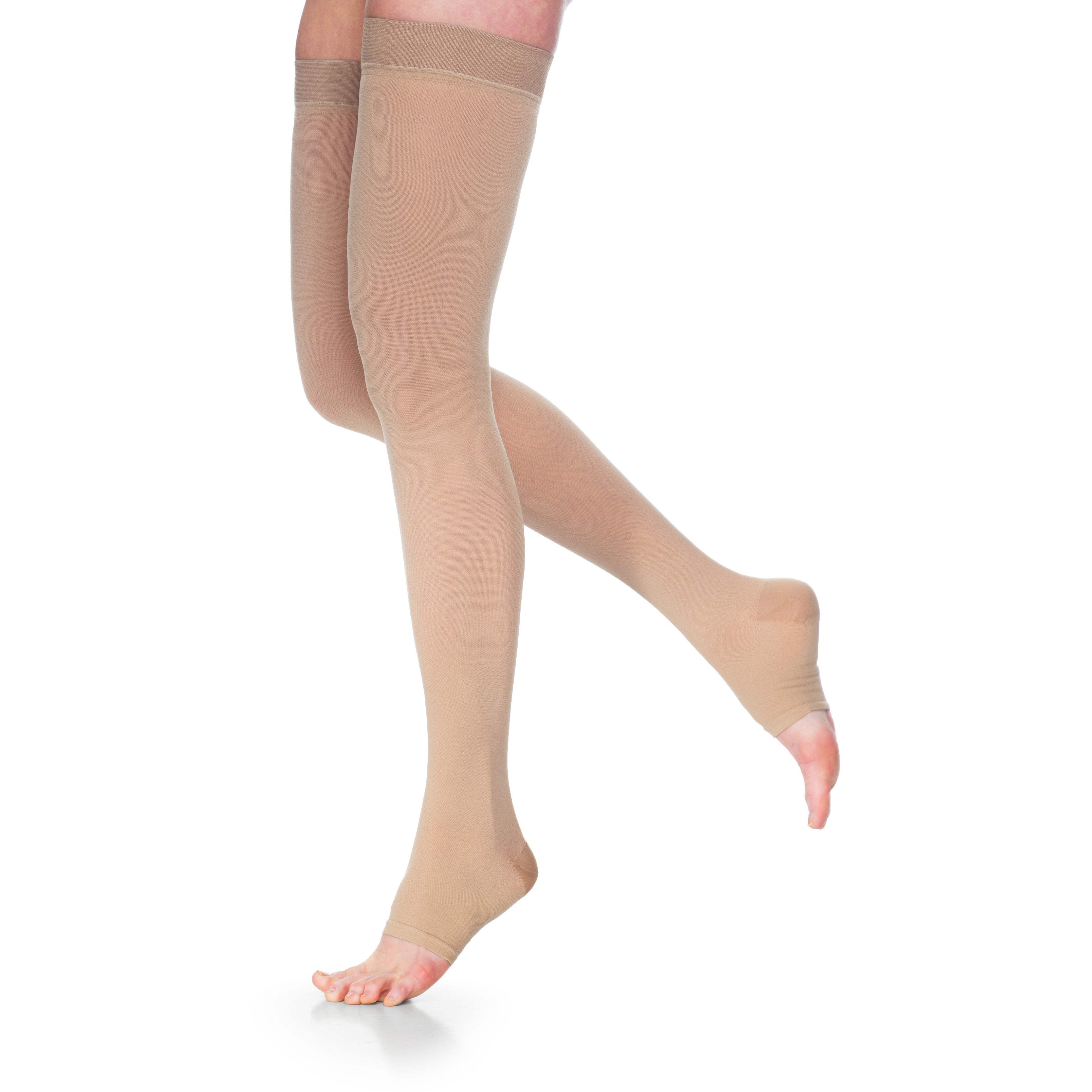 Sigvaris Dynaven 972 20-30 Open Toe Thighs High Compression Stockings w ...