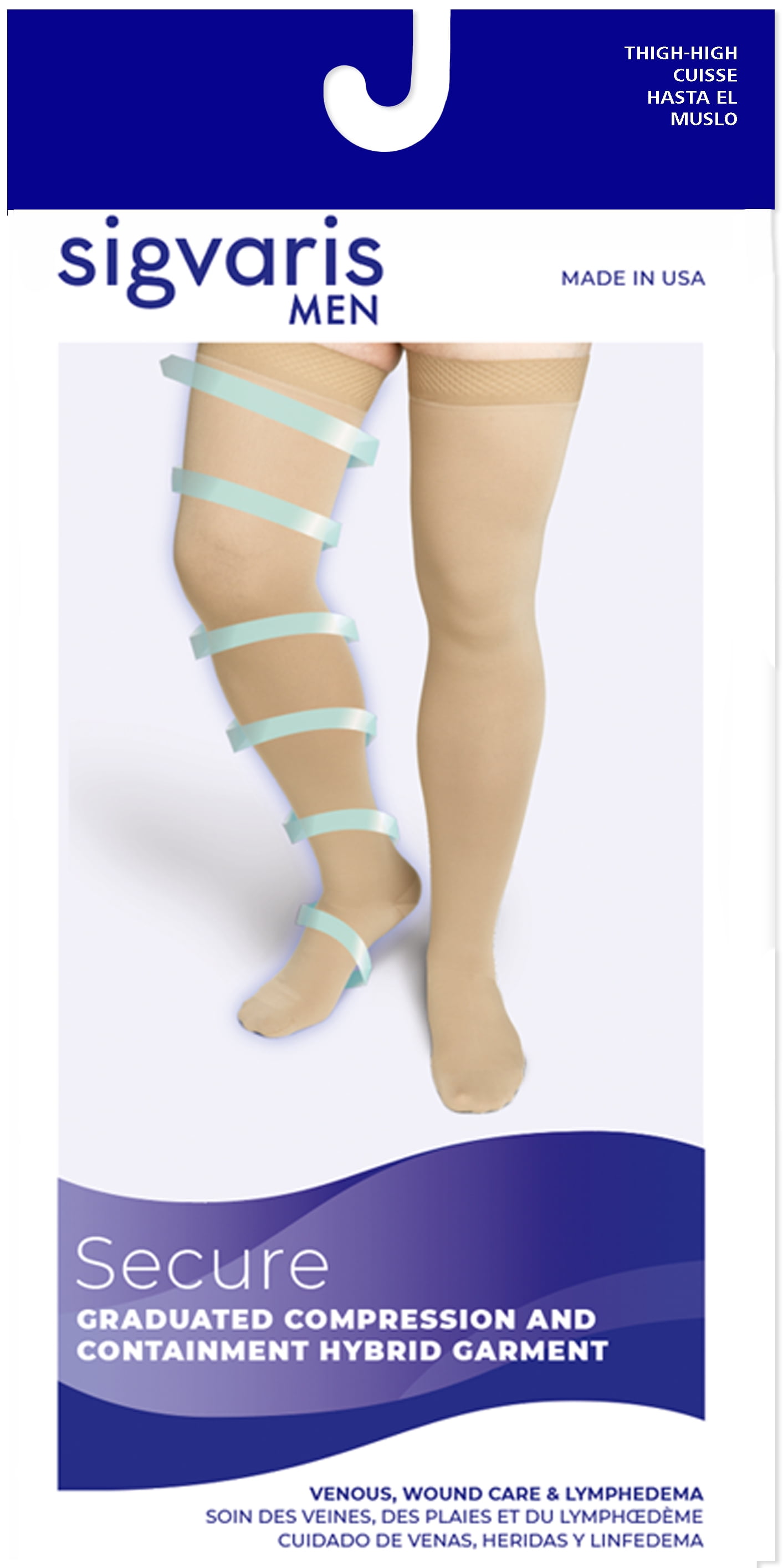 Sigvaris Specialty 554 Secure Men's 40-50 Closed Toe Thigh High ...