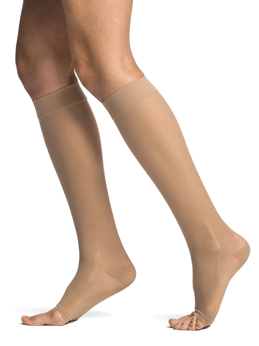 Sigvaris Style 782 Sheer 20-30 Open Toe Knee High Compression Stockings ...