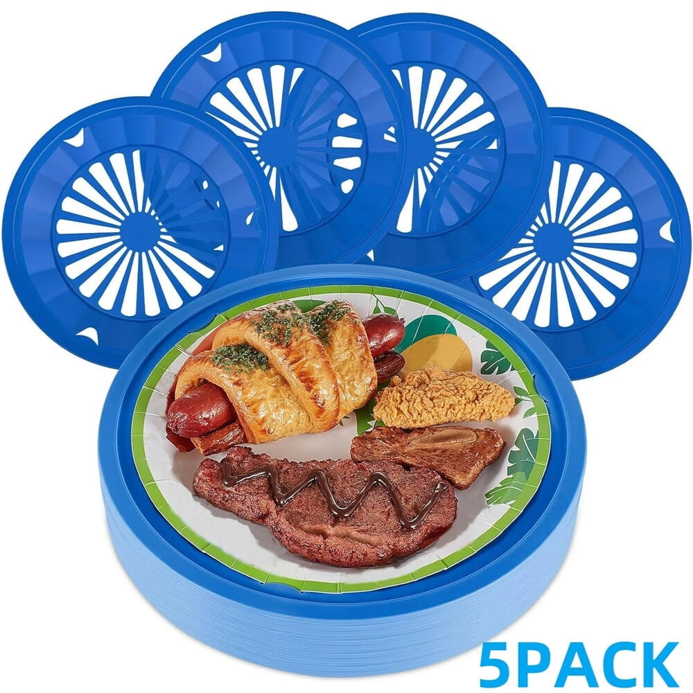 Sihohan Dishwasher Safe Unisex 10.5" Plate Holders, Round, Plastic Blue ...