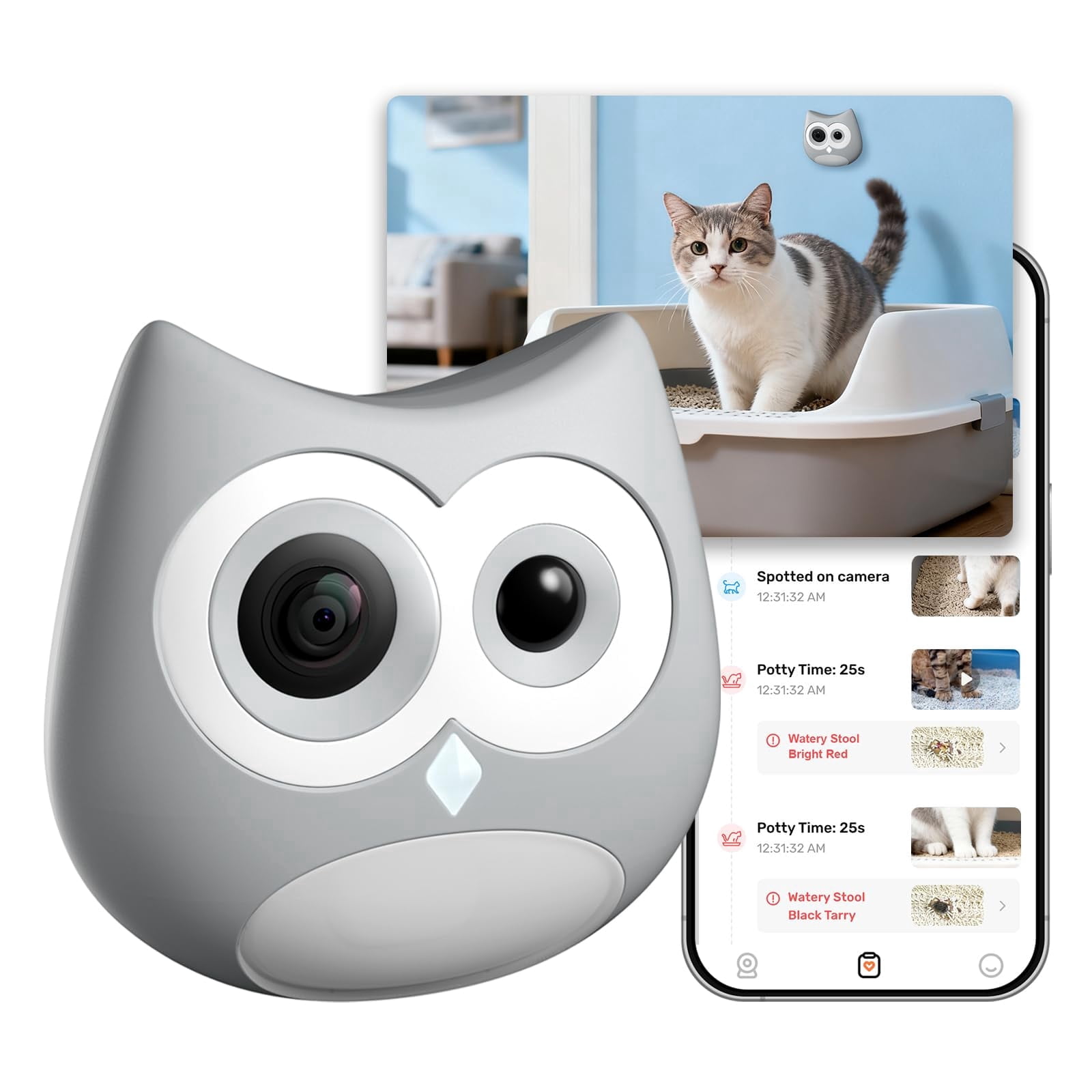 SiiPet Litter Box Camera,AI Cat Health Monitoring with Night Vision ...