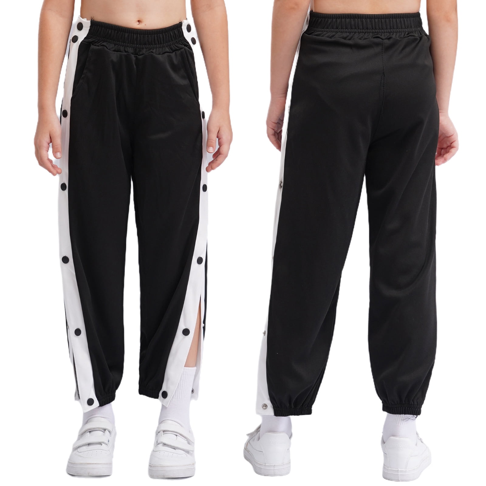 SiiRoh Boys Loose Tear Away Basketball Pants Casual High Side Split ...