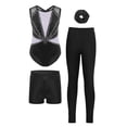 SiiRoh Girls Gymnastics Dance Leotard with Leggings Shorts Training ...