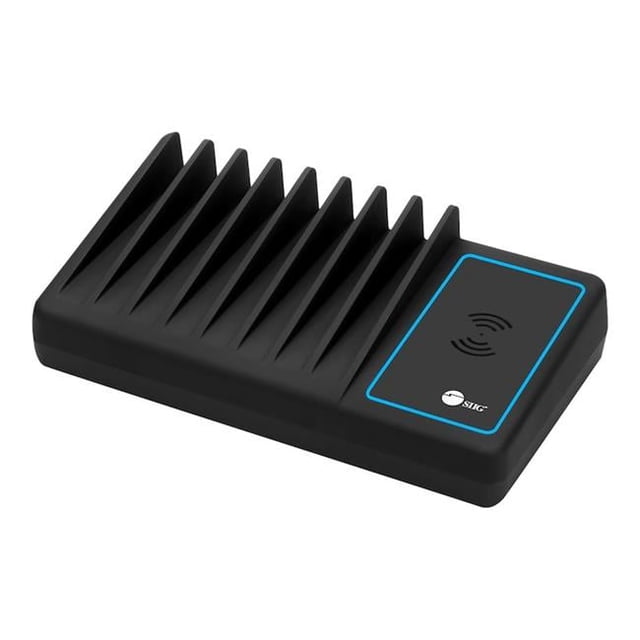 Siig 10 Port USB AC & Wireless Charging Station with Ambient Light Deck ...