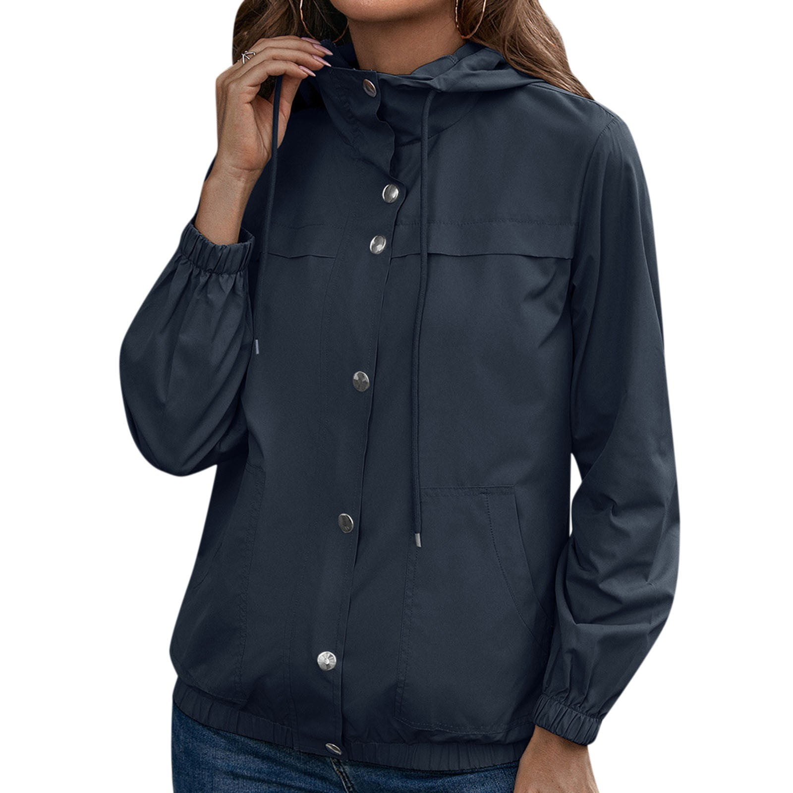 Siilsaa Coat Women Waterproof Long Hooded Trench Coats Lined ...