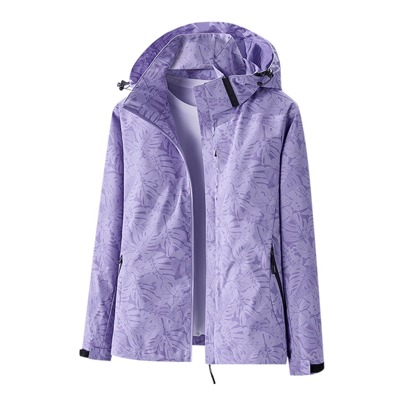 Siilsaa Coats For Women Lightweight Waterproof Jackets Packable Outdoor Hooded Windbreaker ...