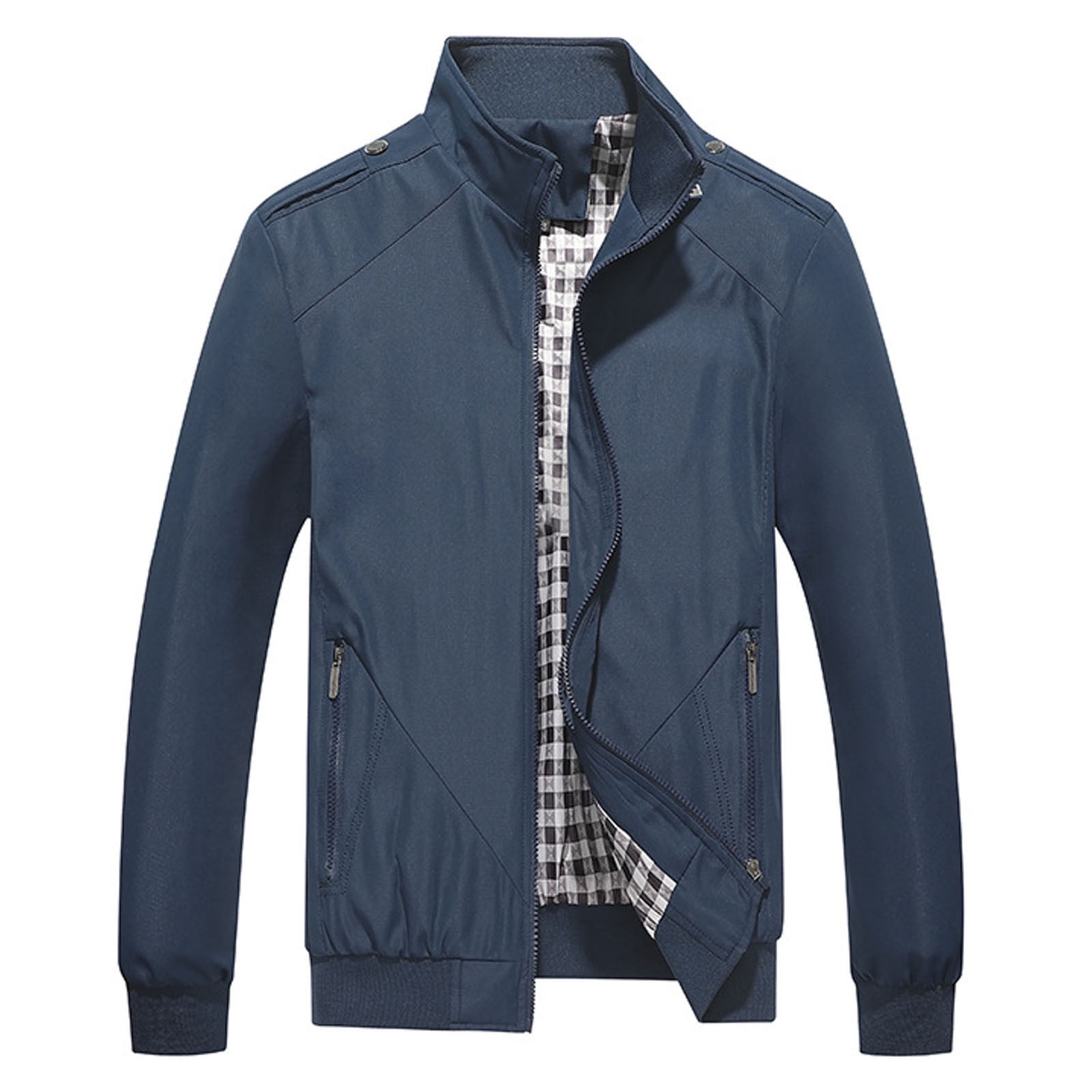 Siilsaa Light Jacket Jacket Casual Bomber Jacket Stand Collar Canvas ...