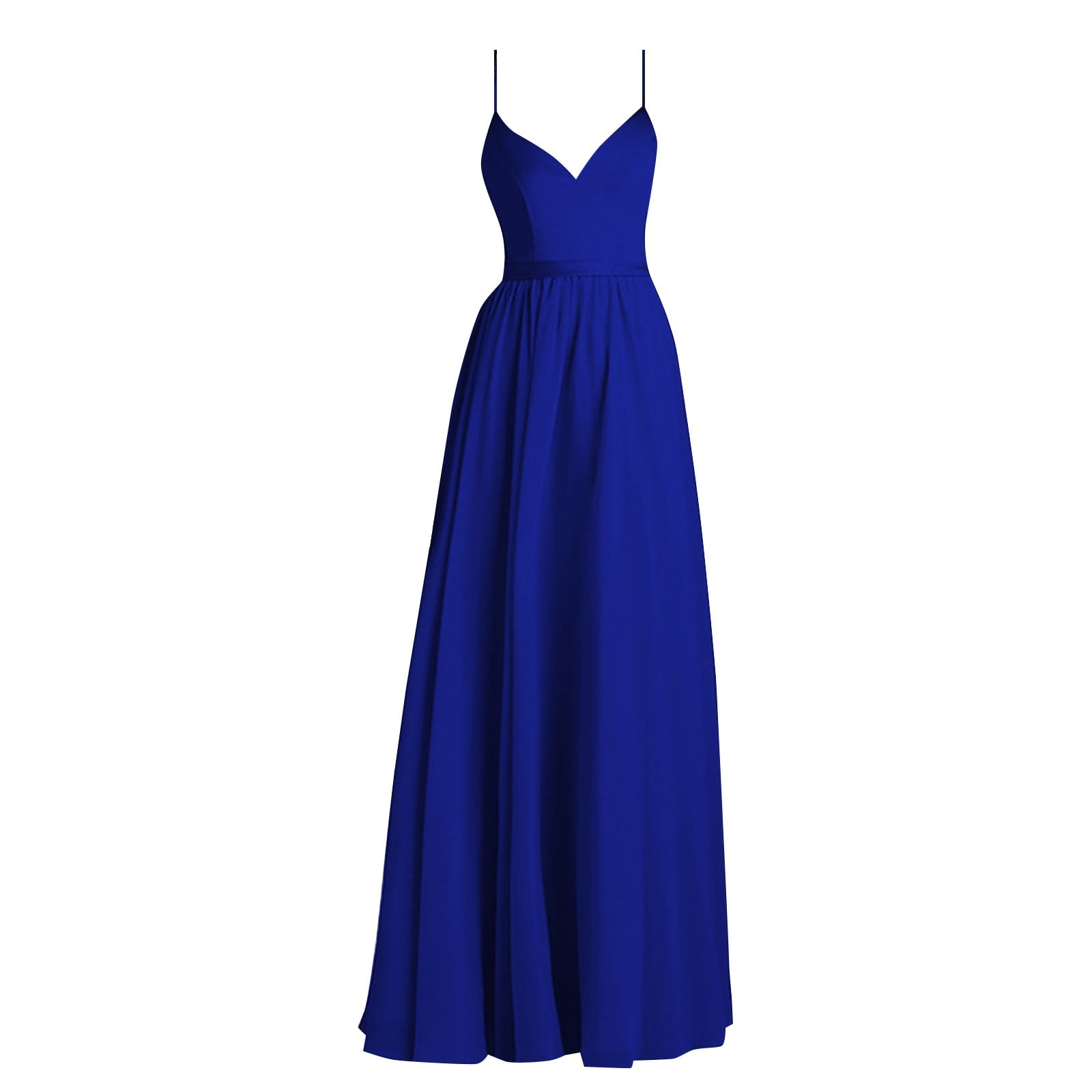 Siilsaa V Neck Bridesmaid Dresses Long Chiffon Pleated Tulle Straps A ...