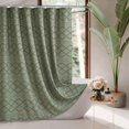 Siiluminisoy Boho Sage Green Textured Shower Curtain For Bathroom,72 X