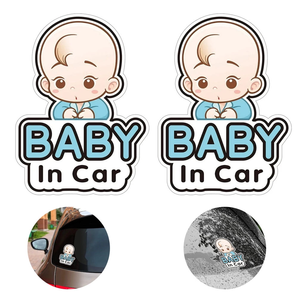 Siisll 2 Pcs Baby in Car Stickers Sign and Decal for Boy, Baby Car ...