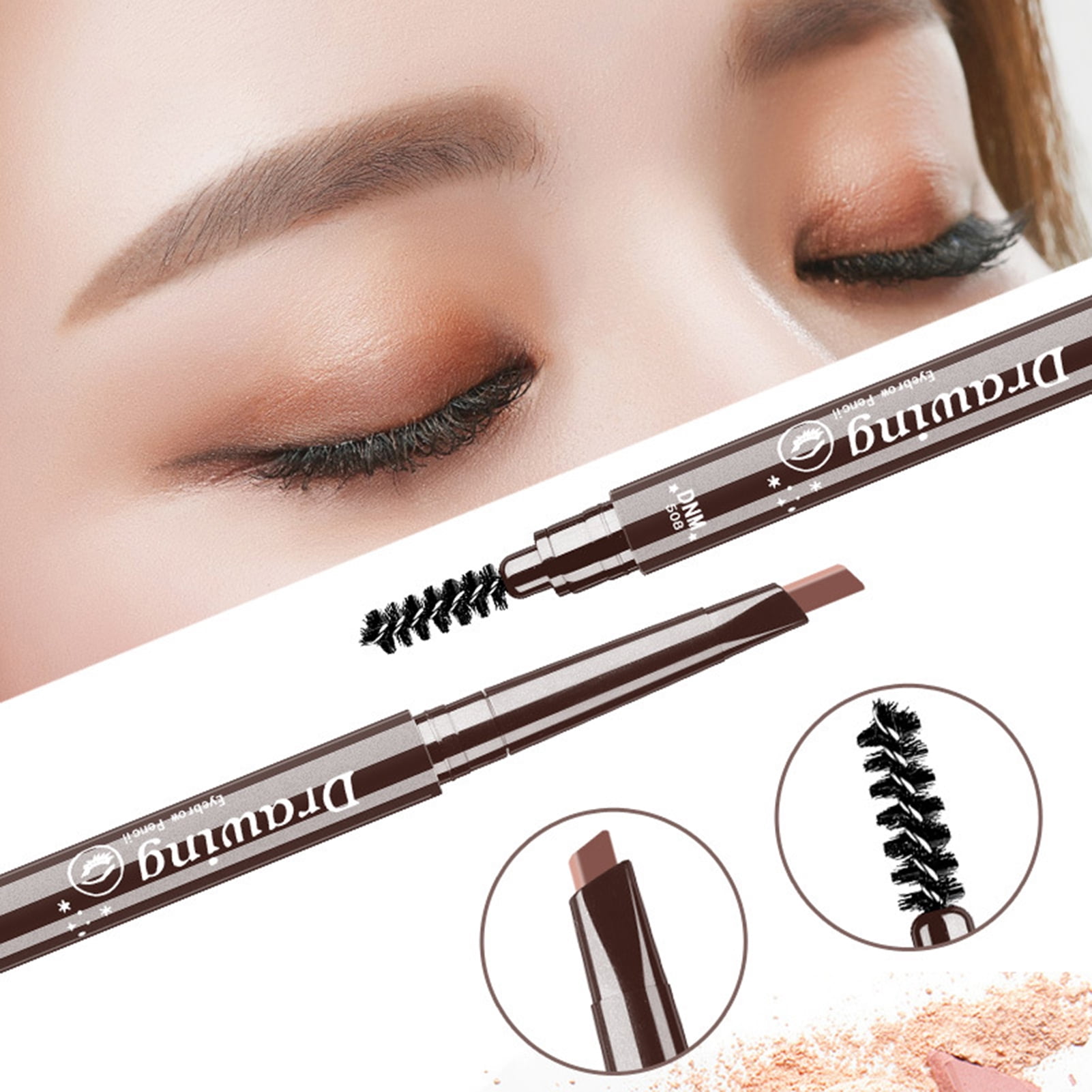 Sijiali 0.2g Eyebrow Pen Double Head Waterproof Natural Effect Brow ...