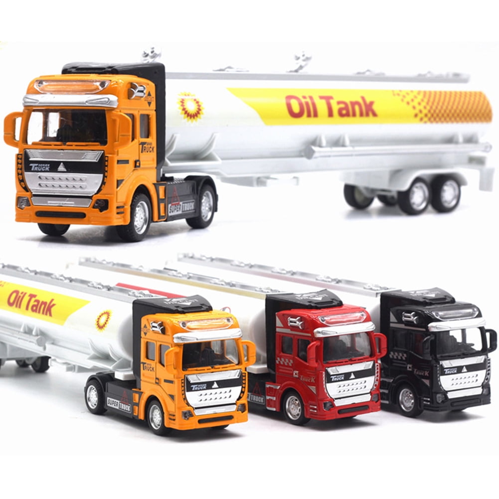 Sijiali 1/48 Alloy Oil Tank Transport Car Vehicle Pull Back Model Kids ...