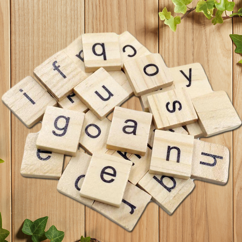 Sijiali 100Pcs English Alphabet Word Scrapbooking Letter Block Puzzle ...