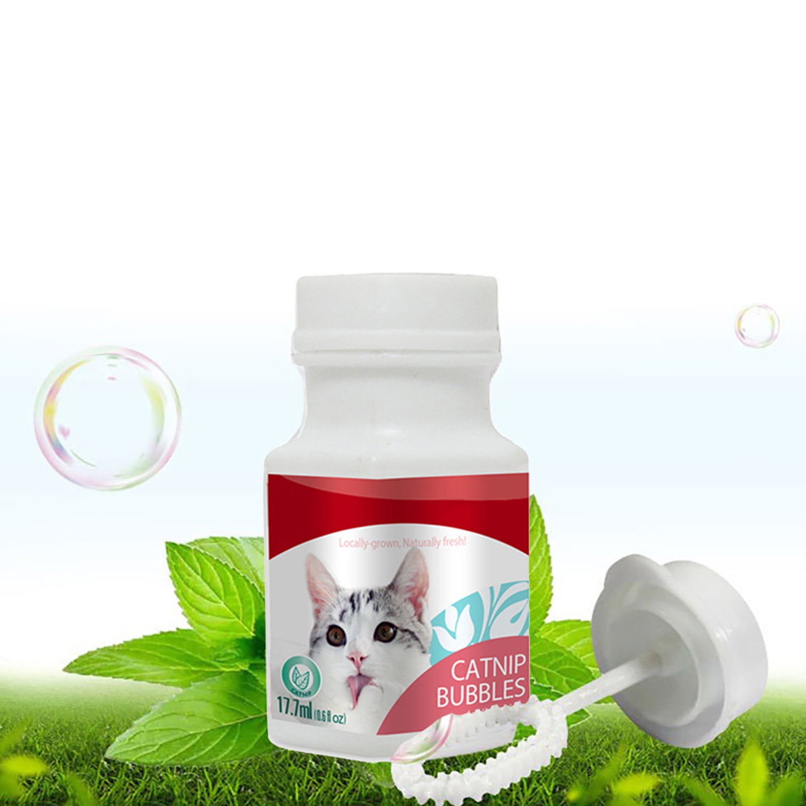 Sijiali 17.7ml Natural Liquid Catnip Bubbles Oil Blower Cat Kitten ...