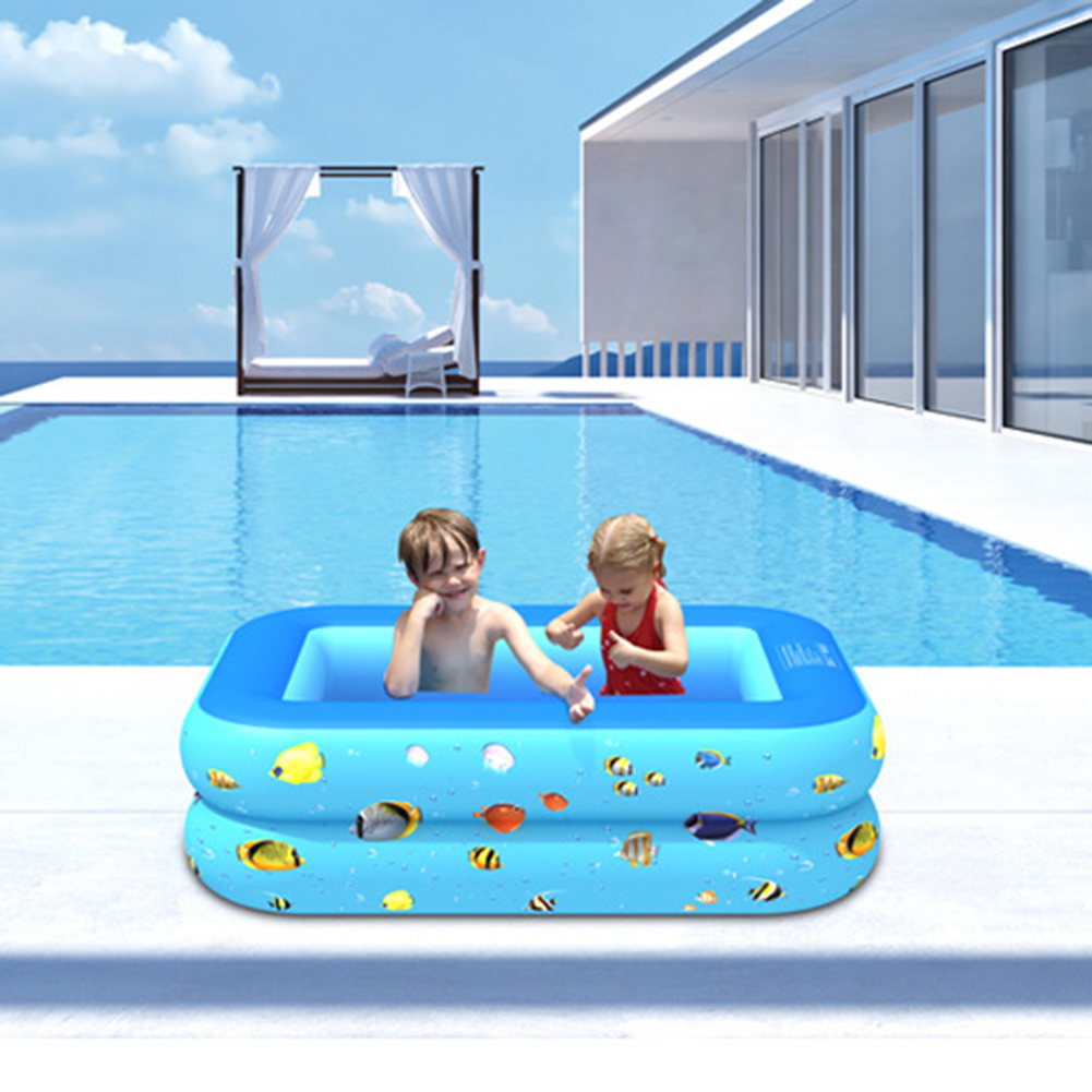 Sijiali 2/3 Layers Fish Pattern Inflatable Baby Children Swim Bathtub ...