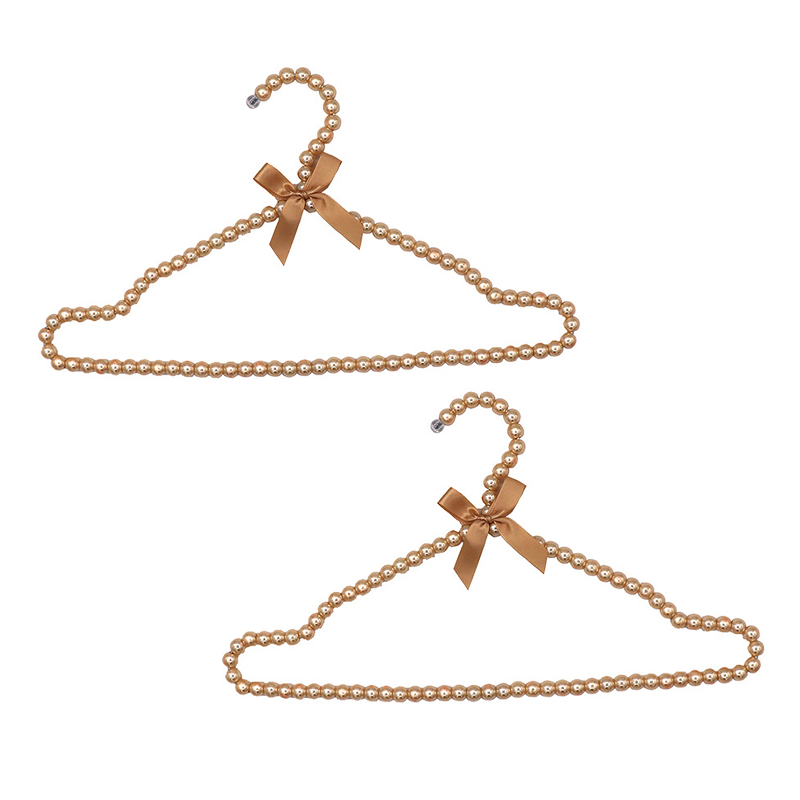 Sijiali 2Pcs Fake Pearl Design Clothes Hanger with Bow Knot Plastic ...