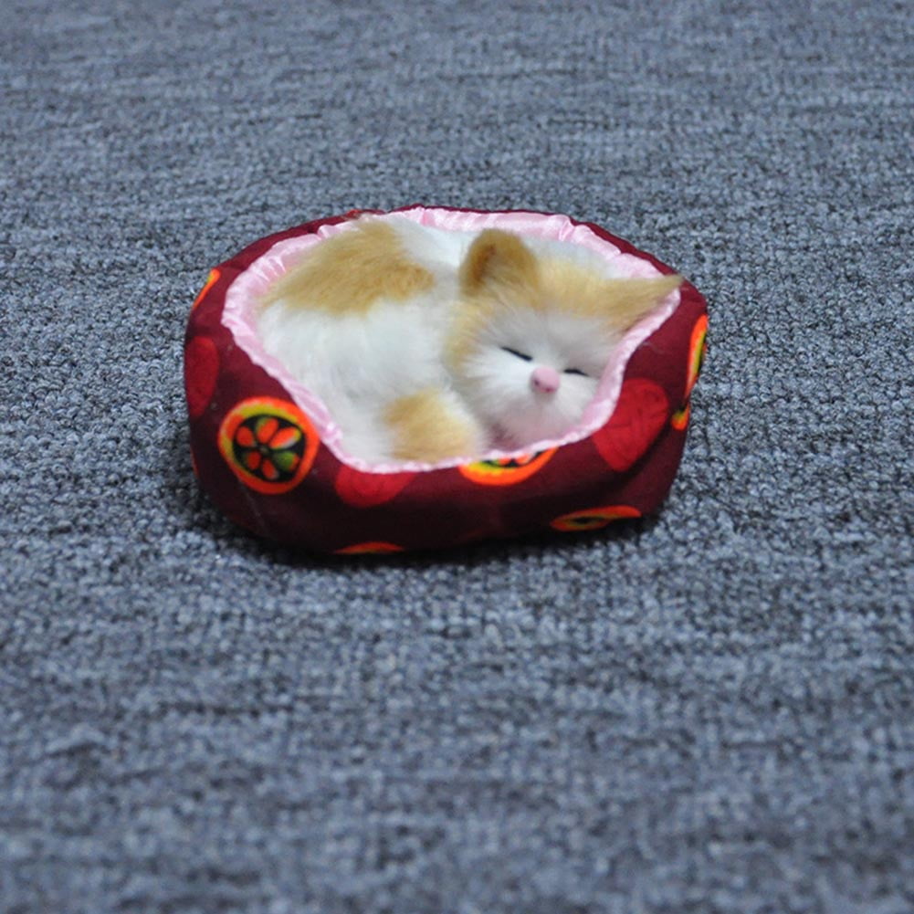 Sijiali 3D Simulation Sleeping Cat Nesting Cage Plush Doll Home ...