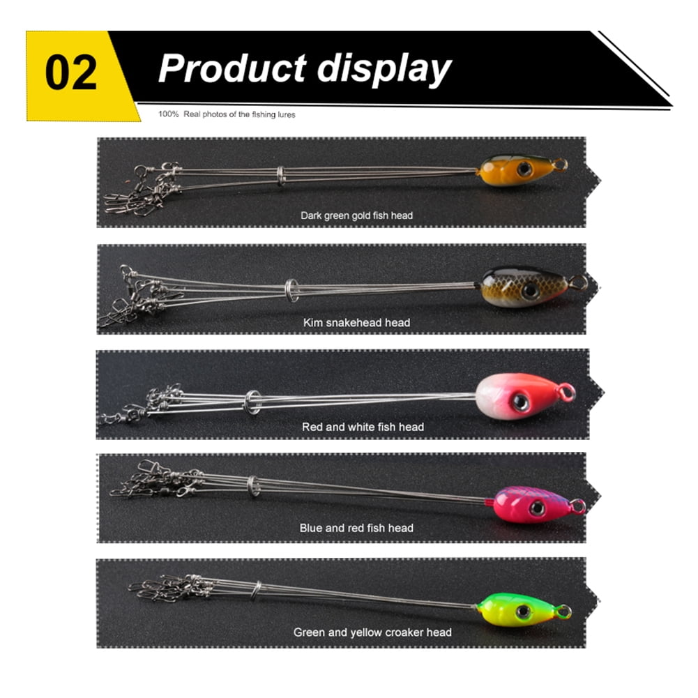 Sijiali 5 Arms Alabama Rig Fishing Lure with Swivel Connector Fake ...