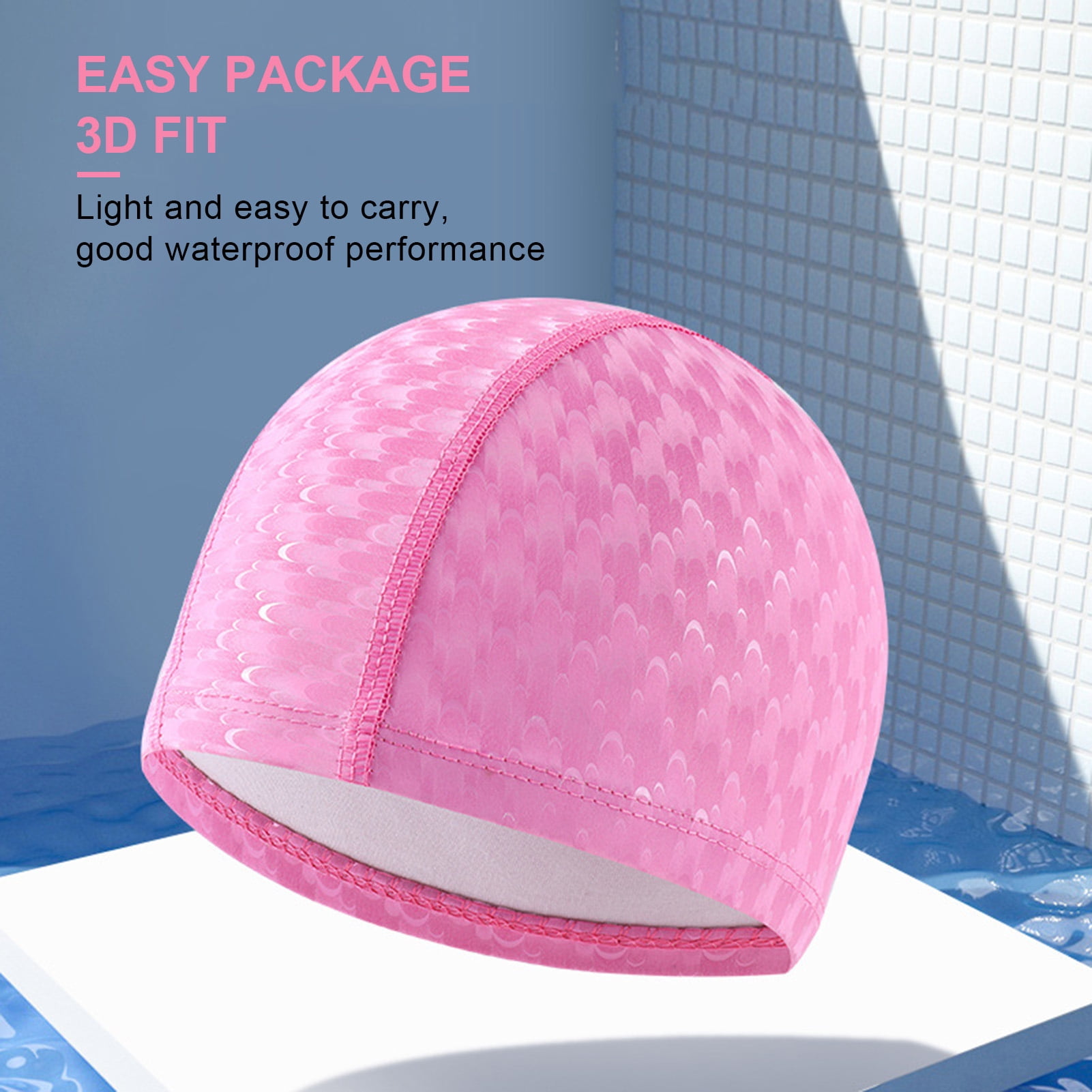 Sijiali Adult Swim Cap Arc Shape Anti Slip Ear Protection Solid Color ...
