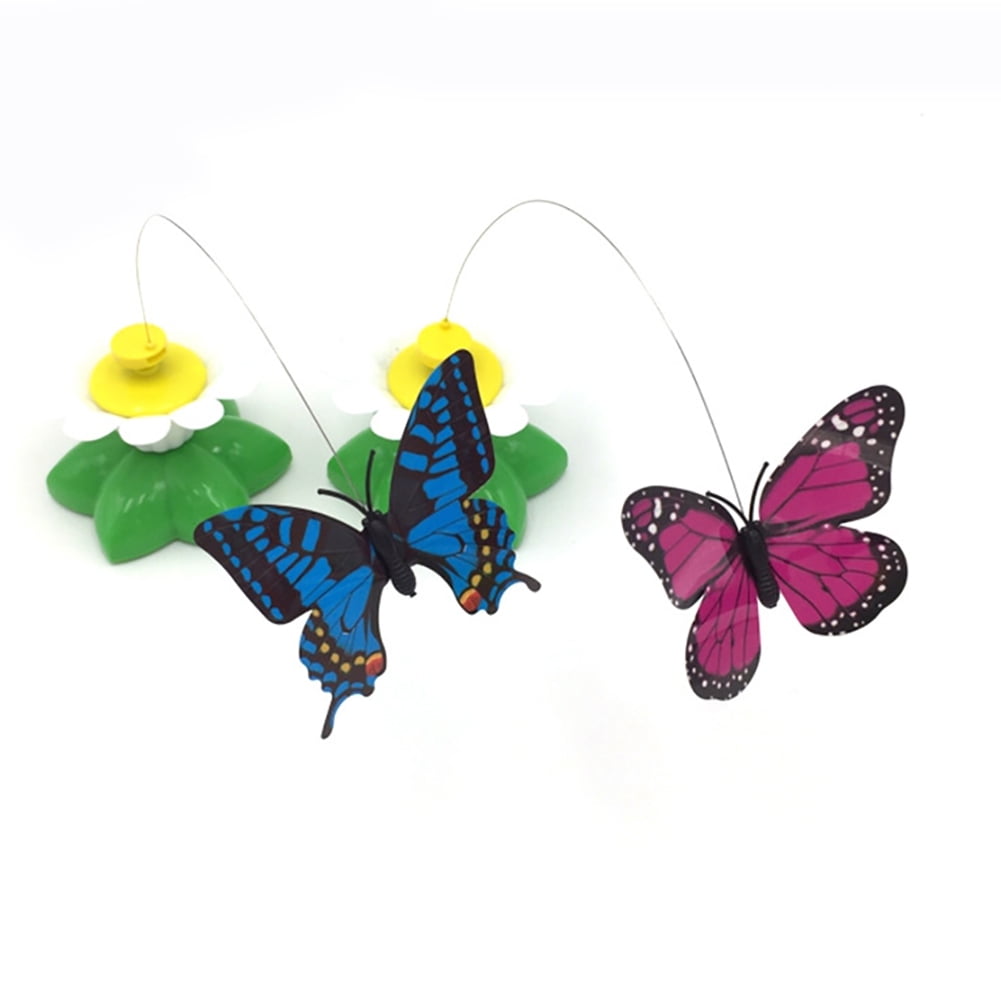 Sijiali Colorful Butterfly Flying Rotatable Cat Battery Powered ...