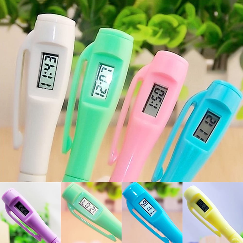 Sijiali Digital Watch Ballpoint Pen Electronic Clock Student Stationary ...