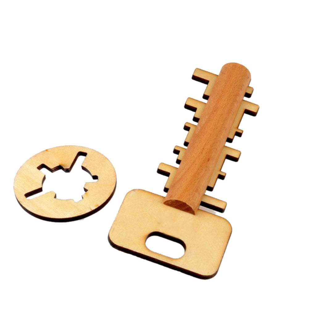 Sijiali Funny Wooden Unlock Key Kong Ming Luban Lock Adults Kids Puzzle ...
