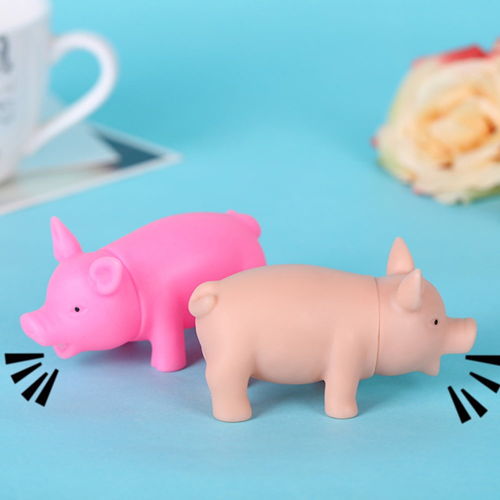 Sijiali Kawaii Squeaky Pig Pet Silicone Squeaker Kids Squeeze Anti ...