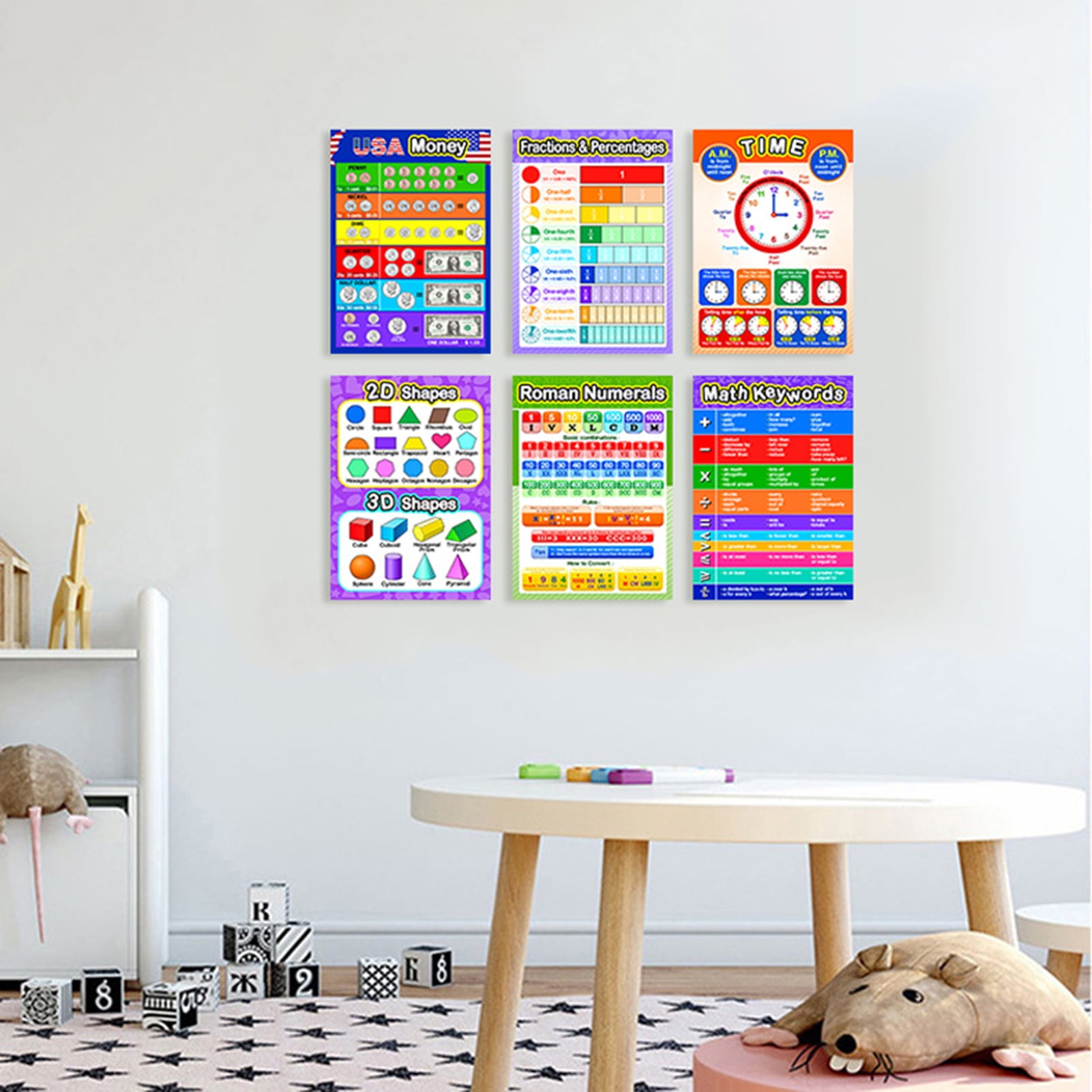 Sijiali Kids Preschool Alphabet Math Teaching UV Paper Educational ...