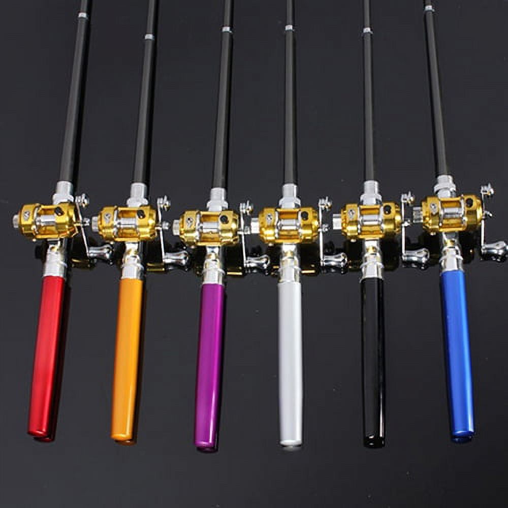 Sijiali Mini Outdoor Pocket Fish Pen Shape Fishing Rod Aluminum Alloy ...