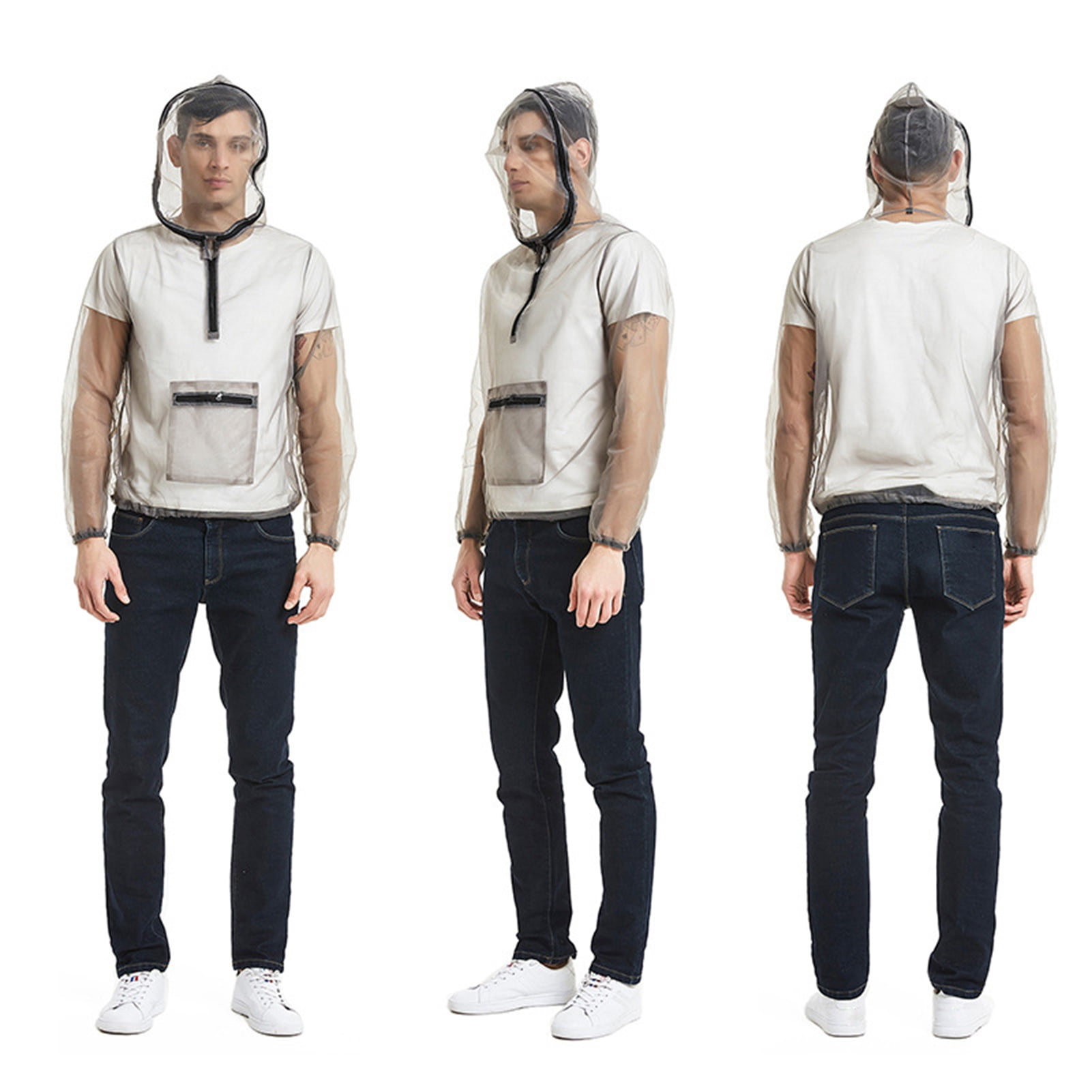 Sijiali Mosquito Suit Double Zipper Design Super Cool Soft Mesh Insect ...