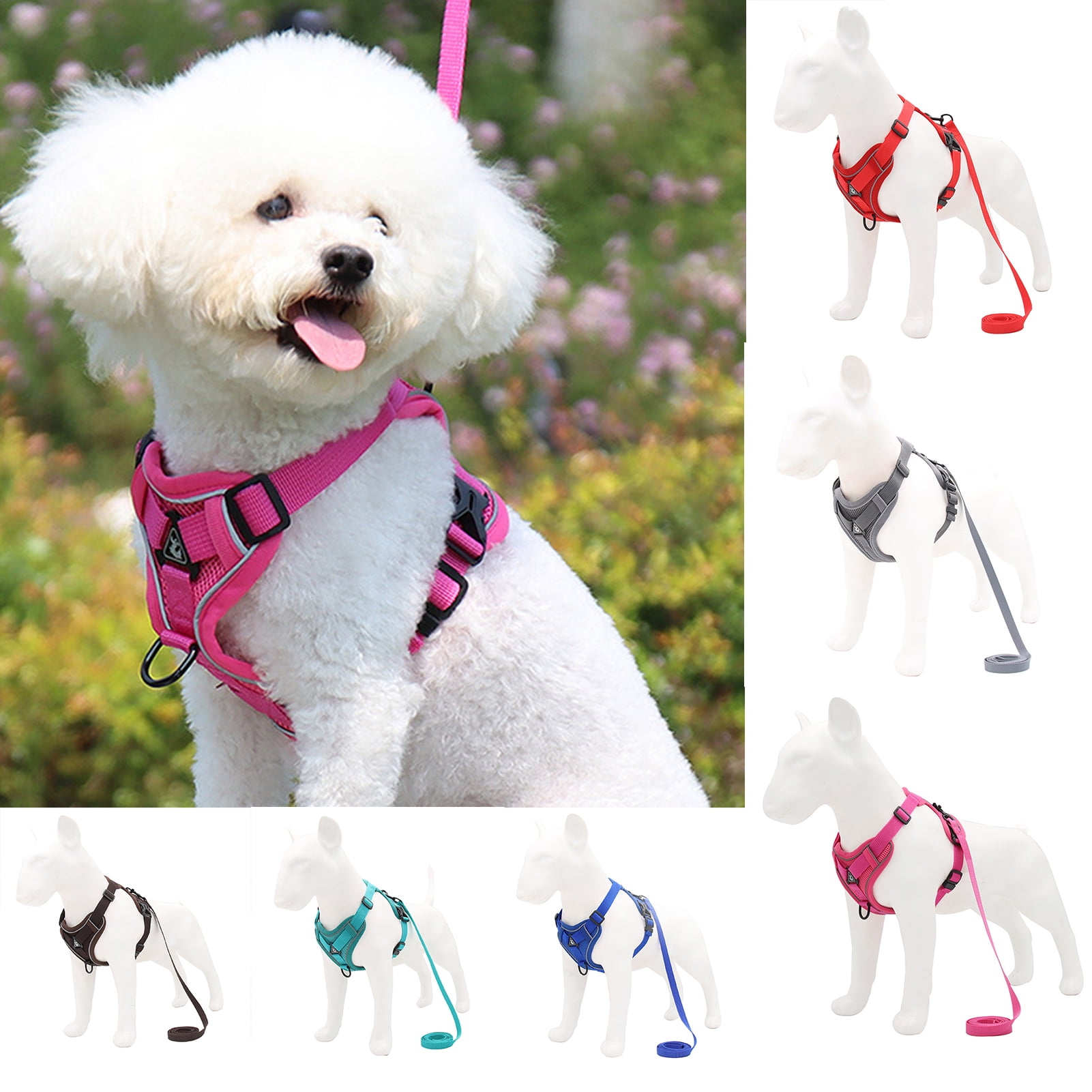 Sijiali Pet Harness Reflective Walking Safety Sandwich Mesh Dog Safe ...