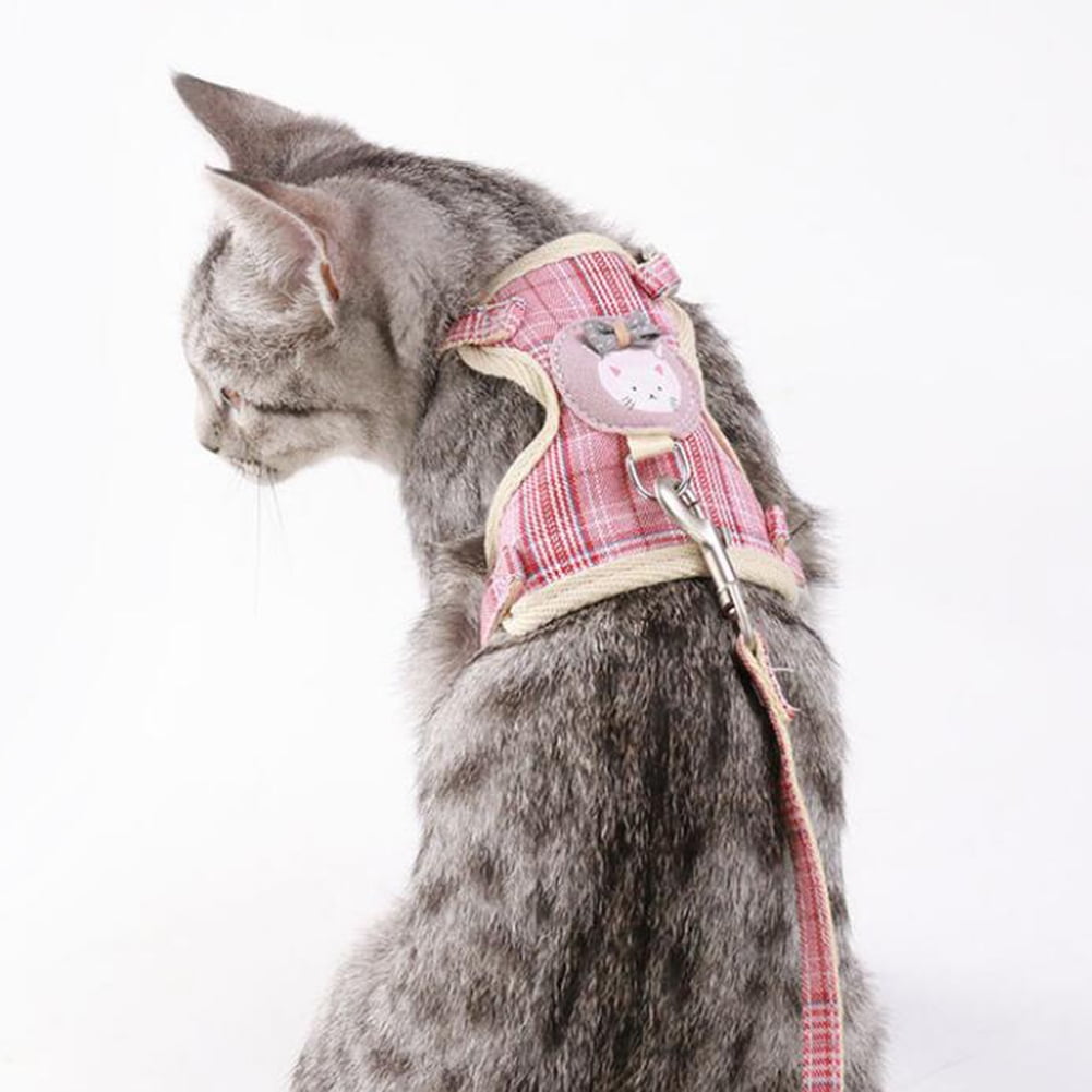 Sijiali Pet Nylon Mesh Harness Leash Collar Clothes Vest Cat Kitten ...