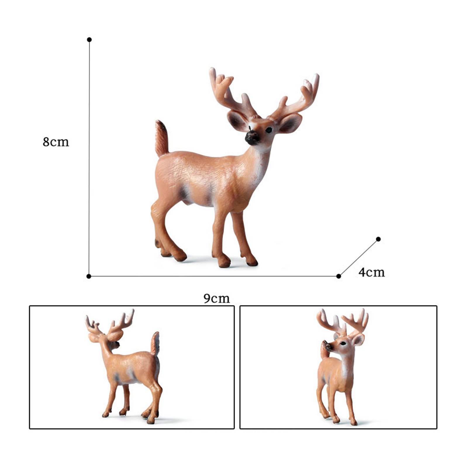 Sijiali Simulated Solid Forest Deer Figurine Elk Animal Model Table ...