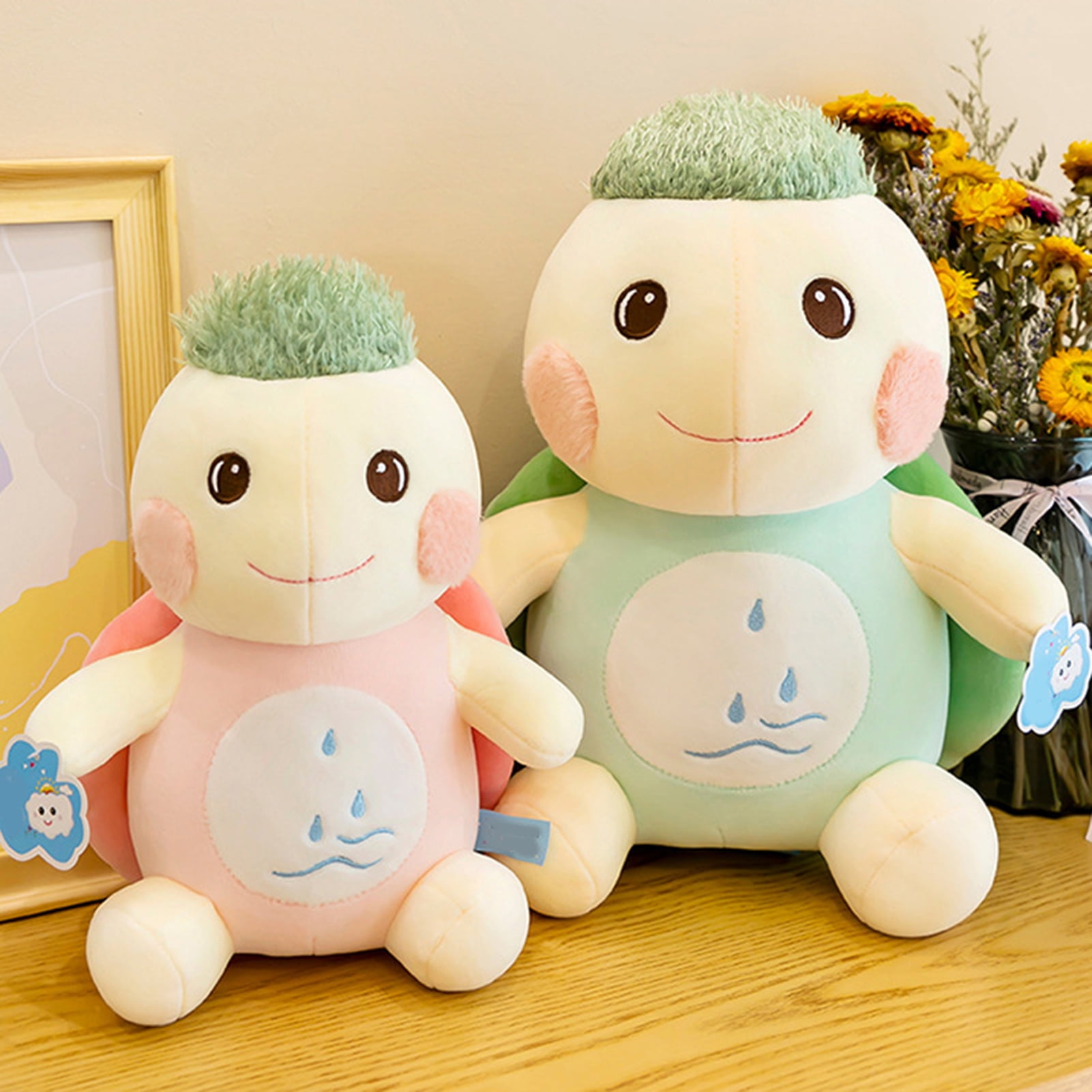 Sijiali Smile Expression Turtle Plush Cushion Delicate Embroidery ...