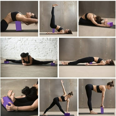 QUANFENG QF Yoga Blocks (2 Pack), Strap with D-Ring, for Pilates & Gym ...