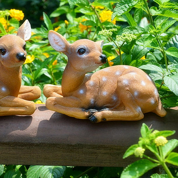 Sika Deer Model, Deer Statue, Art Craft Ornaments 2Pcs Backyards For ...