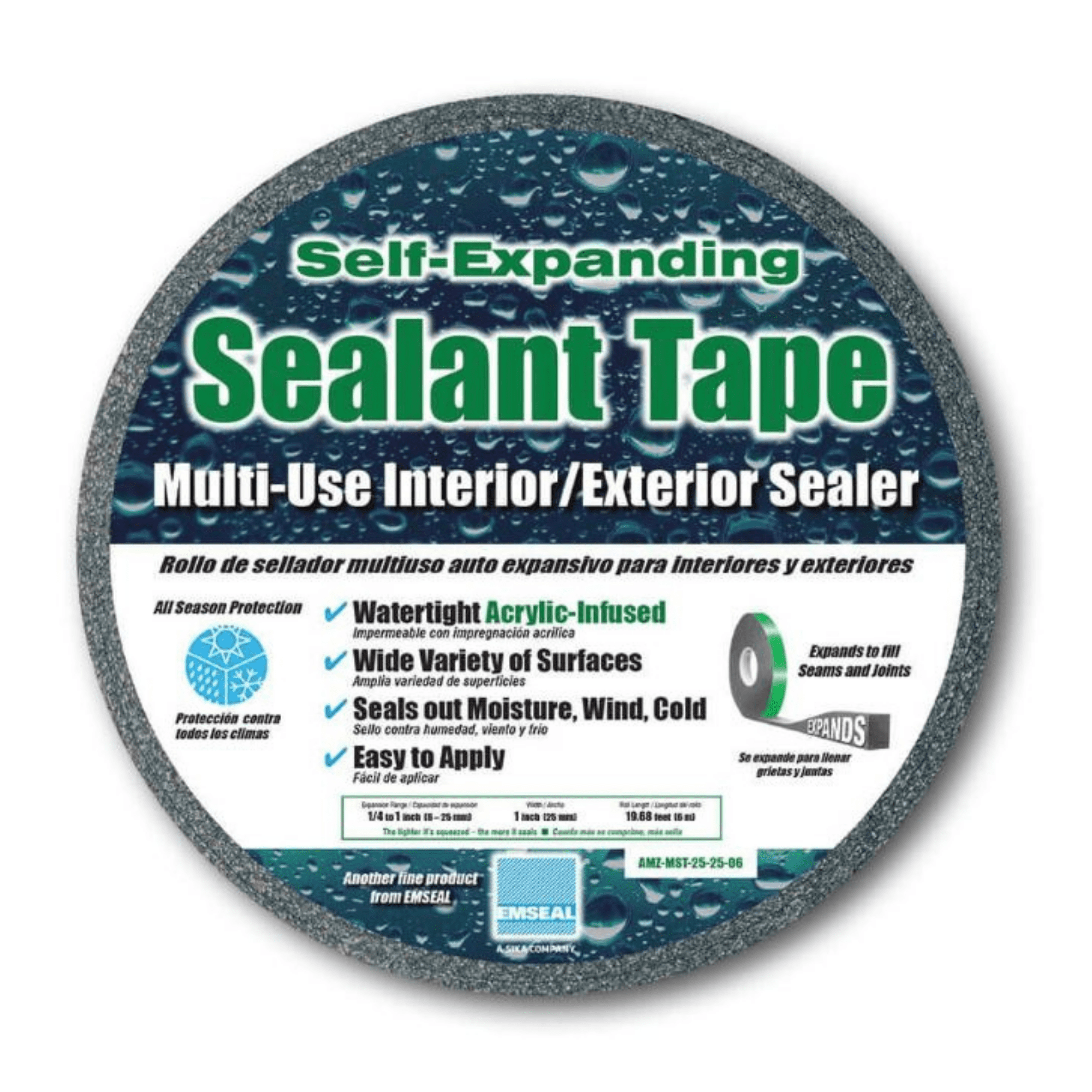 Sika EMSEAL MST - Multi-use foam sealant tape - Aluminum Gray - For ...