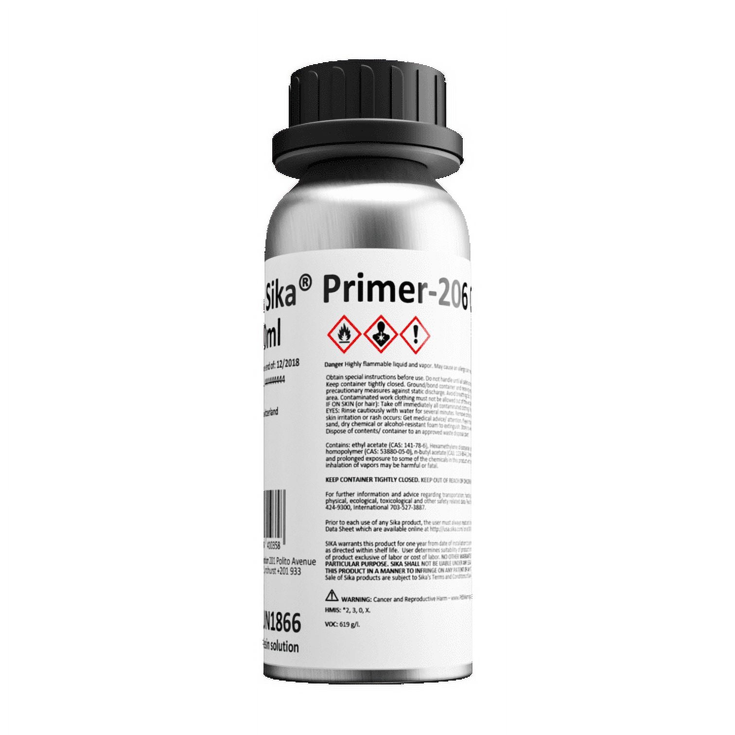 Sika Primer 206 G+P Black, Moisture-Curing Liquid Primer 250ml Bottle ...