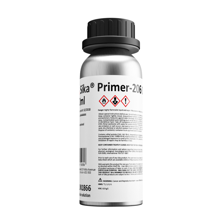 Sika Primer 206 G+P Black, Moisture-Curing Liquid Primer 250ml Bottle ...