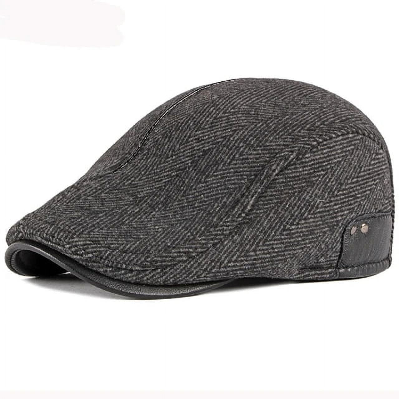 SikaFu Beret Cap Autumn Winter Wool Hat Men Women Newsboy Earflap Cap ...