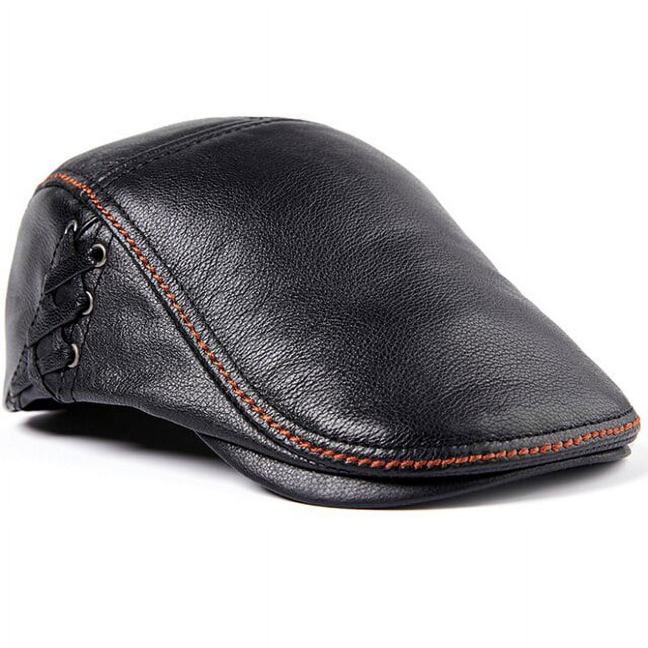 SikaFu Beret Cap Men Autumn Winter Hat High Quality Genuine Leather ...
